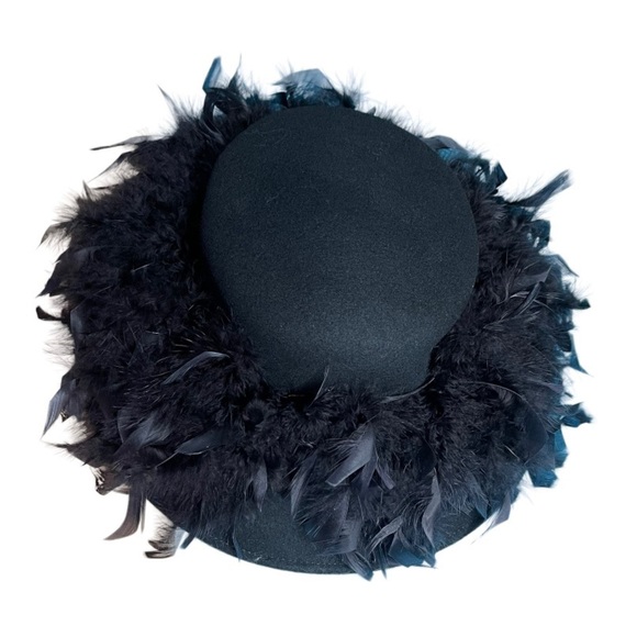 betmar | Accessories | Betmar New York Vintage Black Wool Hat Wfeathers ...